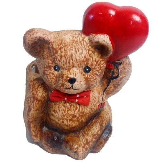 CMC Pottery | Other | Cmc Ceramic Bear Planter Heart Balloon Vintage ...